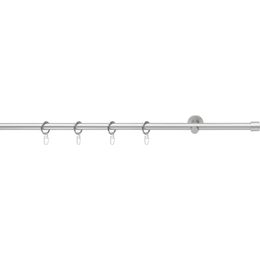 Gardinenstange GOOD LIFE, L:300cm &Oslash;:16mm, grau, Kunststoff, Metall, Gardinenstangen, "CAP", mit Ringen