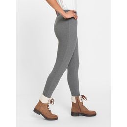 Inspirationen Damen Leggings, grau, Gr. 36, unifarben, 49% Baumwolle, 46% Polyester, 5% Elasthan, Hosen