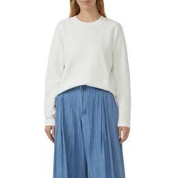 s.Oliver Damen Sweatshirt, beige, Gr. 38, unifarben, Sweatware, Obermaterial: 50% Baumwolle, 50% Polyester, Sweatshirts, mit Rippblende