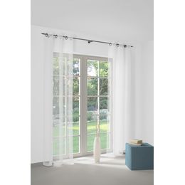 Gardine WIRTH, B:300cm H:175cm, wei&szlig;, Polyester, Wohnzimmer, Gardinen, "Heike"