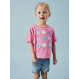 name it M&auml;dchen T-Shirt "NMFJASSA SS NREG TOP PB", pink, Gr. 110, bedruckt, Web, Obermaterial: 100% Baumwolle, Shirts