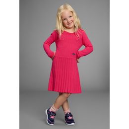Kangaroos M&auml;dchen Strickkleid "Strickkleid mit Faltenrock", rosa, festlich, Gr. 104, Zopfmuster, Feinstrick, Obermaterial: 100% Baumwolle, Kleider,