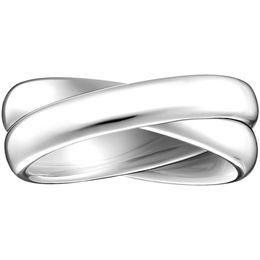 Thomas Sabo Damen Fingerring "Duo-Ring Silber", 66, Silber 925 (recycelt), 7mm, silber, Silber 925 (recycelt), Fingerringe