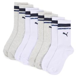 Puma Damen Socken "Crew Socken (4er-Pack) Jugendliche", Gr. 30, weiß, 58% Baumwolle, 29% Polyester, 9% Polyamid, 4% Elasthan, Socken