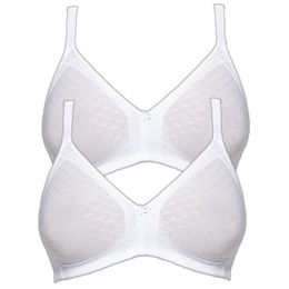 SuSa Damen Bügelloser BH "2er Pack BH ohne Bügel Topsy", Gr. 85weiß weiß, Obermaterial: 40% Baumwolle CO. 30% Polyamid PA. 30% Elasthan EL., BHs
