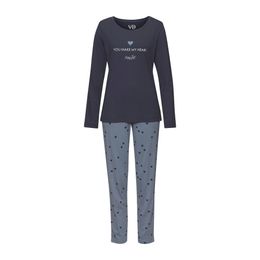 Vivance Pyjama Damen Gr&ouml;&szlig;e XS/S blau Winterkleid