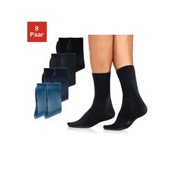 H.I.S. H.I.S Herren Basicsocken "Herren Business Socken Str&uuml;mpfe Anzugsocken Atmungsaktiver Baumwolle", Gr. 43, blau, Baumwolle, Baumwollmischung, Elasthan,