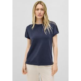 Cecil Damen T-Shirt, blau, Gr. L, unifarben, Stoff, 49% Polyester, 44% Modal, 7% Elasthan, Shirts