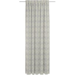 Vorhang Adam, B:142cm H:175cm, grau, Jacquard, Baumwolle, Wohnzimmer, Gardinen, "Romantic Puligny Light", aus 100% Bio-Baumwolle
