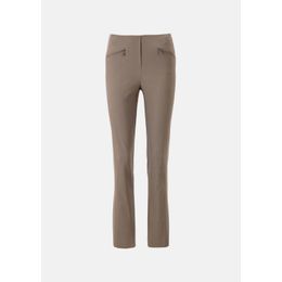 GOLDNER Damen 2-in-1-Hose "Kurzgröße Warme Schlupfhose LOUISA, knitterarm"lehm, Gr. 19, Obermaterial: 76% Viskose CV. 21% Polyamid PA. 3% Elasthan
