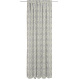 Vorhang Adam, B:142cm H:245cm, grau, Jacquard, Baumwolle, Wohnzimmer, Gardinen, "Romantic Puligny Light", aus 100% Bio-Baumwolle