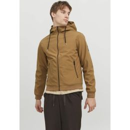 Jack & Jones JACK & JONES Herren Softshelljacke "JJEBASIC mit wasserabweisender Funktion", braun, Gr. M, unifarben, Web, Obermaterial: 100% Polyester, Jacken, mit