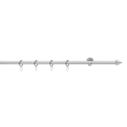 Gardinenstange GOOD LIFE, L:310cm &Oslash;:16mm, grau, Kunststoff, Metall, Gardinenstangen, "PUNTA", mit Ringen