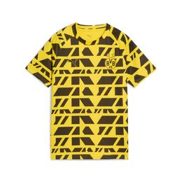 Puma Kinder Trainingsshirt "Borussia Dortmund Aufw&auml;rmtrikot Jugendliche", gelb, Gr. 128, bedruckt, Obermaterial: 100% Polyester, Shirts