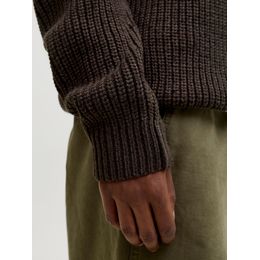 Jack & Jones JACK & JONES Herren Troyer "JORBLEECKER KNIT HALF ZIP BF"mulch detail:schwarz, Gr. XS, unifarben, Strick, Obermaterial: 65% Polyacryl, 35% Baumwolle,