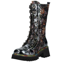 Laura Vita Damen Schn&uuml;rstiefel "Laura Vita Stiefel Leder", Gr. 36, schwarz, Leder, Schuhe