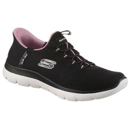 Skechers Damen Slip-On Sneaker "SUMMITS", Gr. 39, lila, Textil, kontrastfarbene Details, Schuhe, Freizeitschuh mit Slip-ins