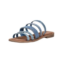 Lazamani Damen Pantolette "Lazamani Pantoletten Leder", Gr. 40, blau, Leder, Schuhe