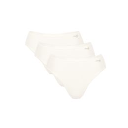 Sloggi Damen Slip "Slip GO Daily Cotton Tai 3P 3er Pack", Gr. S, wei&szlig;, Obermaterial: 95% Baumwolle CO. 5% Elasthan EL., Unterhosen