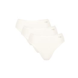 Sloggi Damen Slip "Slip GO Daily Cotton Tai 3P 3er Pack", Gr. XS, wei&szlig;, Obermaterial: 95% Baumwolle CO. 5% Elasthan EL., Unterhosen