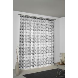 Vorhang WIRTH, B:132cm H:245cm, grau, Jacquard, Baumwolle, Polyester, Wohnzimmer, Gardinen, "Berlare"