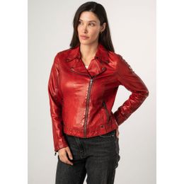 Mauritius Damen Lederjacke "MWFayola", rot, Gr. XS, unifarben, Obermaterial: 100% Schafsleder. Futter: 100% Baumwolle. Ärmelfutter: 100% Polyester,