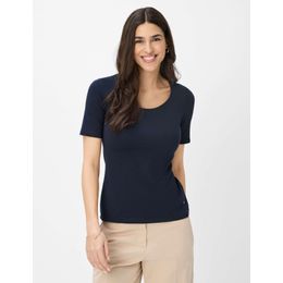 Kurzarmshirt Brax "Style CORA", Damen, Gr. 34, navy, 47% Baumwolle, 47% Modal, 6% Elasthan, Rundhals, Shirts