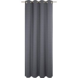 Vorhang Adam, B:145cm H:225cm, blau, Jacquard, Baumwolle (Bio-Baumwolle), Wohnzimmer, Gardinen, "Graphic Ventus Light", aus 100% Bio-Baumwolle