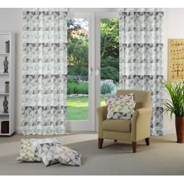 Vorhang WIRTH, B:132cm H:255cm, gr&uuml;n, Jacquard, Baumwolle, Polyester, Wohnzimmer, Gardinen, "Berlare"