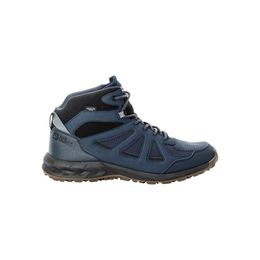Jack Wolfskin Herren Wanderschuh "WOODLAND 2 TEXAPORE MID M", Gr. 9,5, blau, Main Material 100% Polyamide Second Material Lining Sole 100% Rubber/