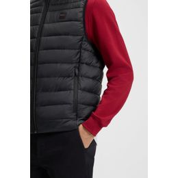BOSS Orange Herren Steppweste "Odeno", schwarz, Gr. 56, unifarben, Web, Obermaterial: 100% Polyamid, Westen, Stehkragen, slim fit, kurze L&auml;nge