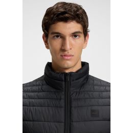BOSS Orange Herren Steppweste "Odeno", schwarz, Gr. 54, unifarben, Web, Obermaterial: 100% Polyamid, Westen, Stehkragen, slim fit, kurze L&auml;nge