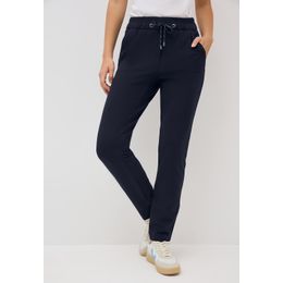 Cecil Damen Jogger Pants, blau, Gr. L, unifarben, Stoff, 61% Viskose, 32% Polyamid, 7% Elasthan, Hosen, Middle Waist