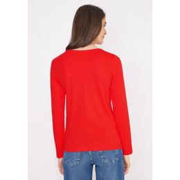 Cecil Damen Langarmshirtpumpkin orange, Gr. XXL, unifarben, Web, 100% Baumwolle, Shirts, aus reiner Baumwolle