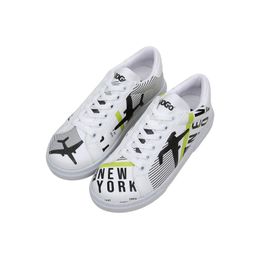 DOGO Damen Sneaker "Ace Low-Top Sneaker New York Ticket Damen Sneaker", Gr. 41, wei&szlig;, Lederimitat, Schuhe, Handgefertigt