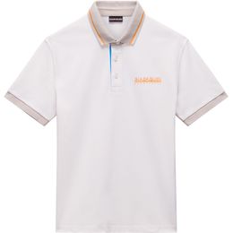 Napapijri Herren Poloshirt "E-ZERI SS", wei&szlig;, Gr. M, unifarben, Piqu&eacute;, Obermaterial: 100% Baumwolle, Shirts, Mit Rundhalsausschnitt