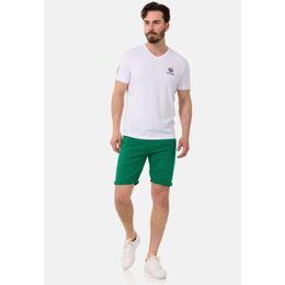 Cipo & Baxx CIPO & BAXX Herren Stoffhose "Shorts", gr&uuml;n, Gr. 38, unifarben, 97% Baumwolle, 3% Elasthan, Hosen, im unifarbenen Look