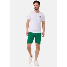 Cipo & Baxx CIPO & BAXX Herren Stoffhose "Shorts", gr&uuml;n, Gr. 36, unifarben, 97% Baumwolle, 3% Elasthan, Hosen, im unifarbenen Look