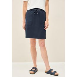 Cecil Damen Minirock, blau, Gr. L, unifarben, Web, 71% Baumwolle, 25% Polyamid, 4% Elasthan, R&ouml;cke, mit Elastikbund und Tunnelzugb&auml;ndchen