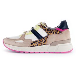 Gabor Damen Keilsneaker "DAVOS", Gr. 36, beige, Nappaleder, Veloursleder, kontrastfarbene Details, Schuhe, Freizeitschuh, Halbschuh, Schn&uuml;rschuh in