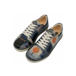 DOGO Damen Sneaker "Classic Schn&uuml;rsneaker Be Different Damen Sneaker", Gr. 39, blau, Lederimitat, Schuhe, Handgefertigt