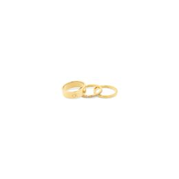 Calvin Klein Damen Ring-Set "CK TRIO", 56, Edelstahl, 10mm, gold, Edelstahl, Fingerringe, mit Preciosa Crystal