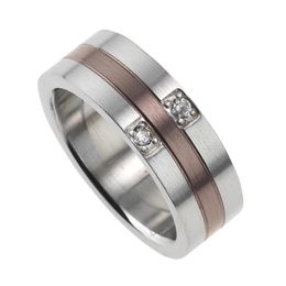 ZEEme Damen Fingerring "Edelstahl mehrfarbig Kristall wei&szlig;", 052 (16,6), Edelstahlwei&szlig;, Edelstahl, Fingerringe