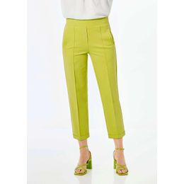 GOLDNER Damen Stoffhose "Hose mit 7/8-L&auml;nge", gr&uuml;n, Gr. 40, Obermaterial: 67% Viskose CV. 27% Polyamid PA. 6% Elasthan EL., Hosen