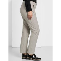 sheego Damen Chinohose, beige, Gr. 92, unifarben, 97% Baumwolle, 3% Elasthan, Hosen