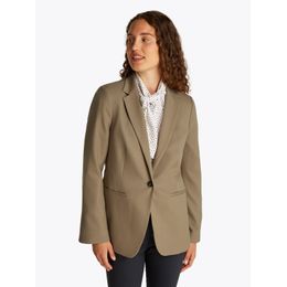 Tommy Hilfiger Damen Longblazer "SMD CORE REGULAR SB BLAZER", braun, Gr. 32, unifarben, Web, Obermaterial: 66% Polyester, 32% Viskose, 2% Elasthan,