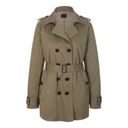 Madeleine Mode MADELEINE Damen Trenchcoat "Trenchjacke Zweireihige Trench-Jacke mit Steppfutter", gr&uuml;n, Modern, Gr. 46, Obermaterial: 65% Baumwolle CO. 35%