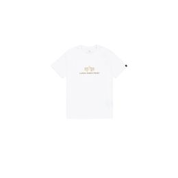 Herren T-Shirt "Basic Mid Logo TPU T-Shirt", gold, Gr. XXL, Alpha Industries, Obermaterial: 100% Baumwolle, Shirts