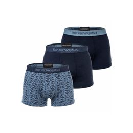Emporio Armani Herren Boxershorts "Boxershort Pure Cotton 3er Pack", Gr. S, blau, Obermaterial: 100% Baumwolle CO., Unterhosen