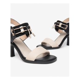Nero Giardini Damen High-Heel-Sandalette "Nero Giardini Sandalen Leder/Textil", Gr. 36, schwarz, Leder, Textil, Schuhe